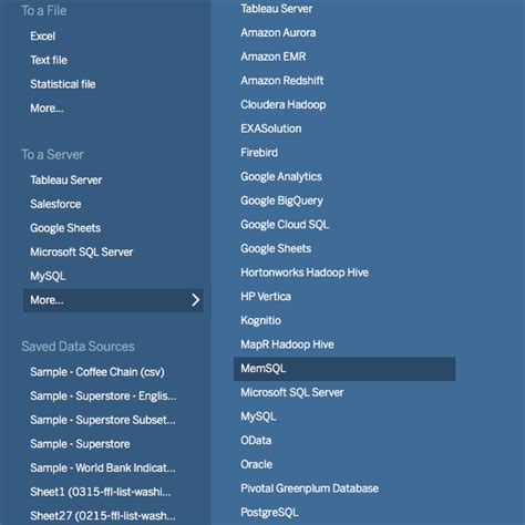 Tableau 10 Includes Even More Data Source Options