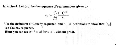 Solved Exercise 4 Let An Be The Sequence Of Real Numbers