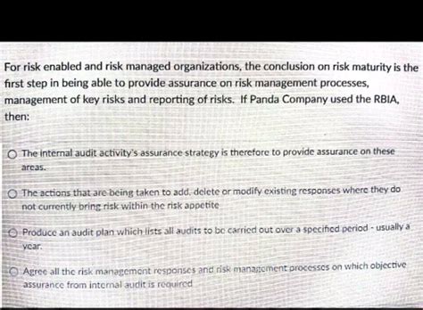 Solved For Risk Enabled And Risk Managed Organizations The