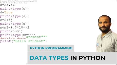 Data Types In Python With Example Types Of Python Data Types Youtube