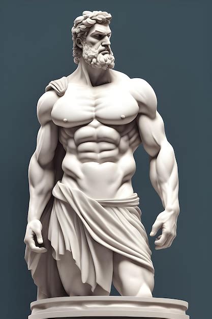 Premium Photo A White Marble Statue Of An Athenian Strong Male