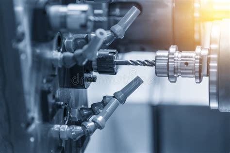 CNC Lathe Machine Or Turning Machine Stock Image Image Of Process Instrument