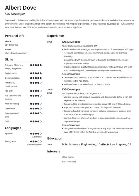 Ios Developer Resume Sample And Writing Guide [20 Tips]