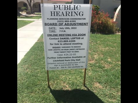 Zoning Variance Sign The Church At Litchfield Park
