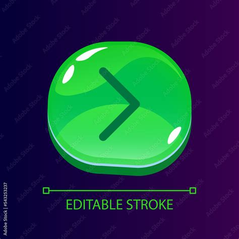 Right Side Pointer Glossy Ui Button With Linear Icon Arrow Showing