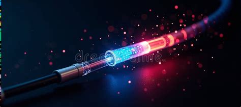 Luminous Optical Fiber Cable For Connection And Data Transmission At