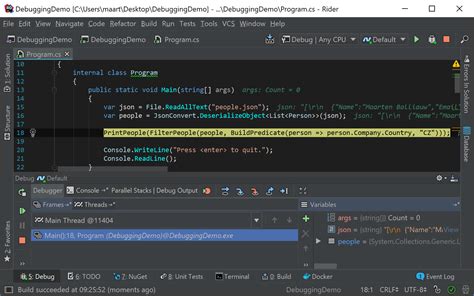 Smart Step Into Debugging In Rider The Net Tools Blog