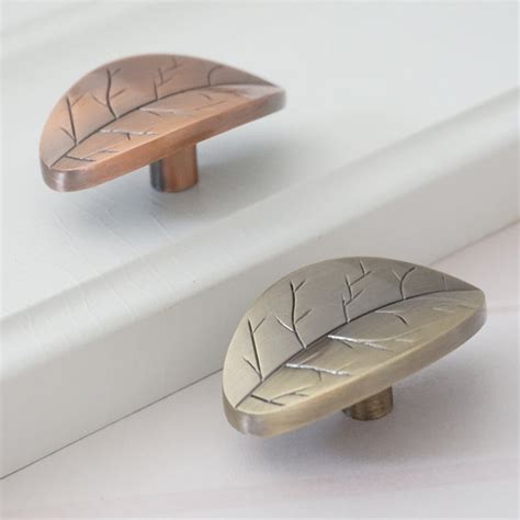 Leaf Design Dresser Knobs Drawer Pull Handles Knobs Bronze Etsy Uk