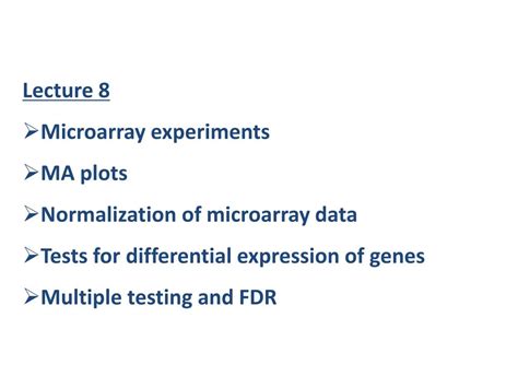 Ppt Lecture 8 Microarray Experiments Ma Plots Normalization Of Microarray Data Powerpoint