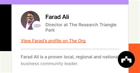 Farad Ali Director At The Research Triangle Park The Org