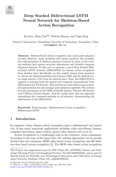 Pdf Deep Stacked Bidirectional Lstm Neural Network For Skeleton Based