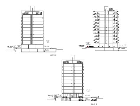Sectional Detail Of Building Units 2d View Layout File In Dwg Format