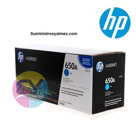 TONER HP 650A CYAN CE271A - Suministros Yalmex