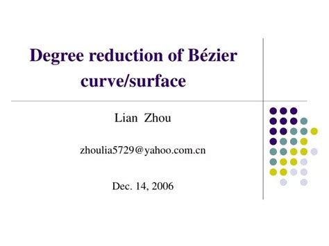 ppt degree reduction of bézier curve surface powerpoint presentation