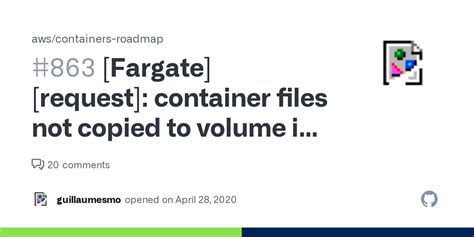 Fargate Request Container Files Not Copied To Volume In 140 · Issue 863 · Awscontainers