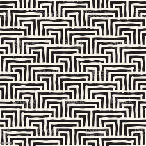 원활한 추상 손으로 그려진된 패턴 벡터 프리 핸드 라인 배경 텍스처입니다 잉크 브러시 스트로크 기하학적 디자인입니다 0명에 대한 스톡 벡터 아트 및 기타 이미지 Istock