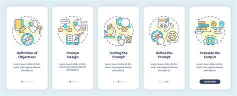 Improve Prompt Engineering Process Onboarding Mobile App Screen Walkthrough 5 Steps Editable
