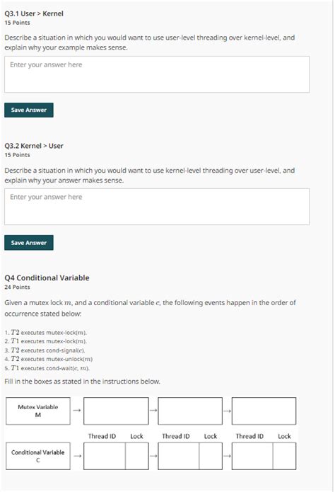 Solved Q31 User Kernel 15 Points Describe A Situation In