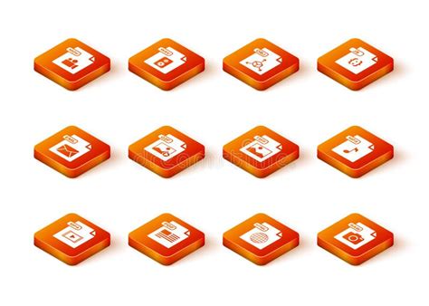 Set MP4 File Document PDF EML GIF HTML TIFF RAW And MP3 Icon Vector Stock Vector