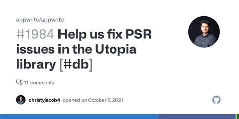 Help Us Fix Psr Issues In The Utopia Library Db · Issue 1984 · Appwriteappwrite · Github