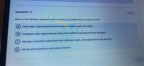 solved question 11 1 point which of the following statements