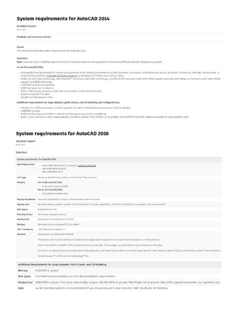 Autocad 2014 And 2016 Computer Minimum Requirements Pdf