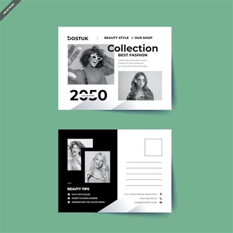Premium Vector Clean Post Card Template Layout Design