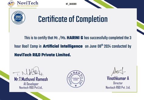 Harini G On Linkedin Artificialintelligence Novitech Ai Professionaldevelopment