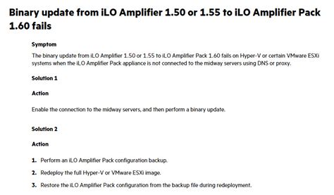HOWTO Fix The HPE ILO Amplifier Pack 1 60 Upgrade Failure Bits Other Bytes