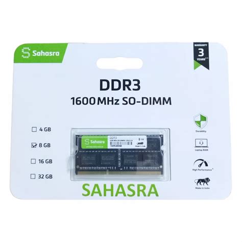 Ddr Sdram Ddr3 3l 8gb So Dimm 3 Years Warranty For Laptop 1600 Mhz
