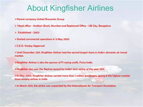 Organisational Structure Of Kingfisher Airlines Pptx