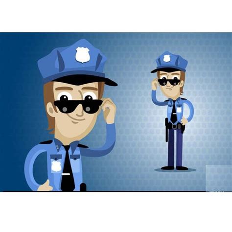 دانلود رایگان وکتور وکتور کارتونی پلیس Policeman Cartoon Character