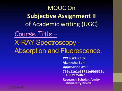 X Ray Spectroscopy Ppt PPTX