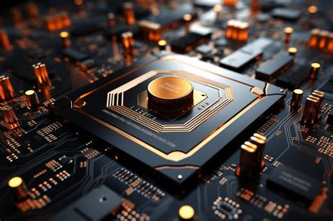 Microchip Processor Background Realistic Design Premium Ai Generated Image
