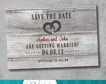 Rustic Save The Date DIY Printable Customizable Etsy
