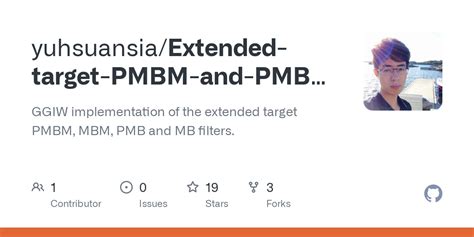 Github Yuhsuansiaextended Target Pmbm And Pmb Filters Ggiw Implementation Of The Extended