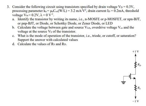 Solved Consider The Following Circuit Using Transistors Chegg