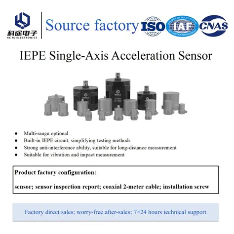 Iepe Single Axis Piezoelectric Accelerometer Sensor Transducer Transmitter Vibration Shock