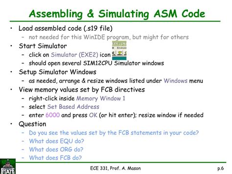 ppt ece 331 pc lab 1 using hc12 asm simulators powerpoint