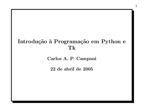 Introdução à Programação Em Python E Tk