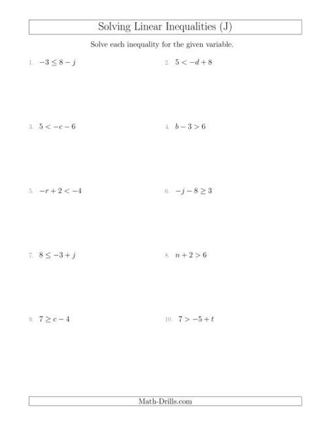 Solving Linear Inequalities Including A Third Term J