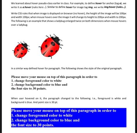 Solved We Learned About Hover Pseudo Class Earlier In Class