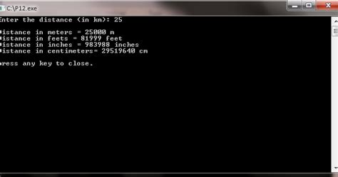 The Distance Between Two Cities In Km Is Input Through The Keyboard Write A Program To