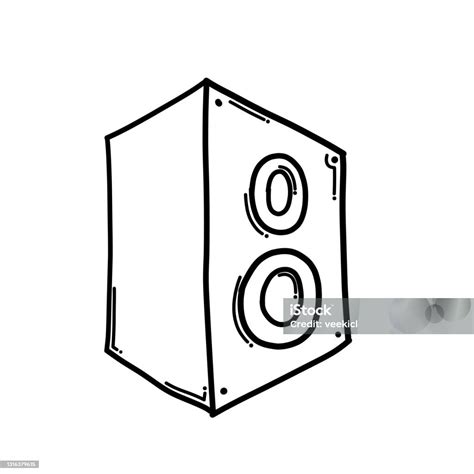 스피커 낙서 벡터 아이콘입니다 그리기 스케치 일러스트레이션 손 그린 만화 라인 Eps10 그리기에 대한 스톡 벡터 아트 및 기타 이미지 그리기 낙서 드로잉 매스컴