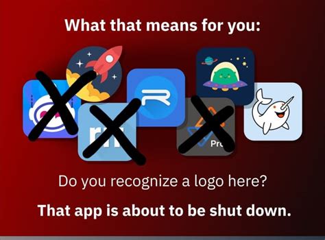 3rd Party Apps That Have Confirmed Their Shutdown Marked With A X As