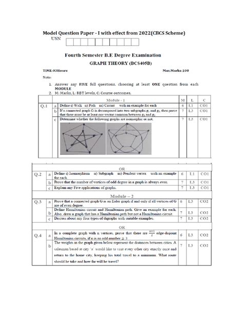 Vtu Exam Question Paper With Solution Of Bcs405b Graph Theory April