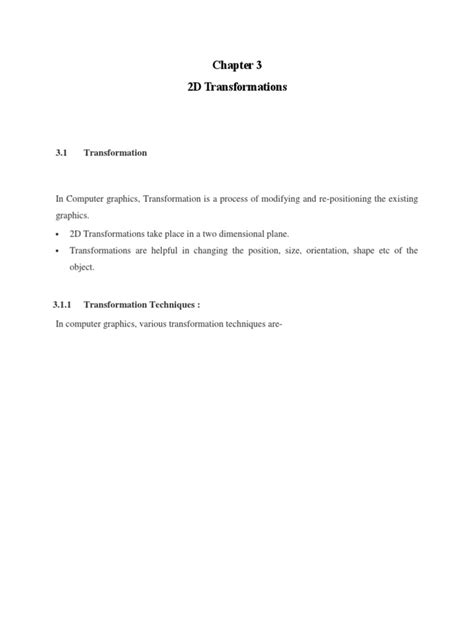 2d Transformations 3 1 Transformation Pdf Cartesian Coordinate