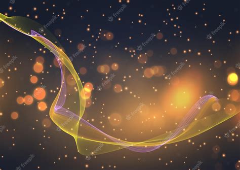 Free Vector Abstract Background With A Flowing Lines And Bokeh Lights