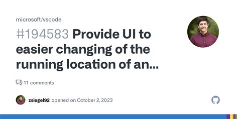 Provide UI To Easier Changing Of The Running Location Of An Extension Issue