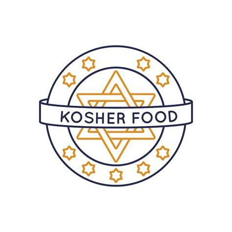 Simple Logo With Kosher Food Icon Premium Vector